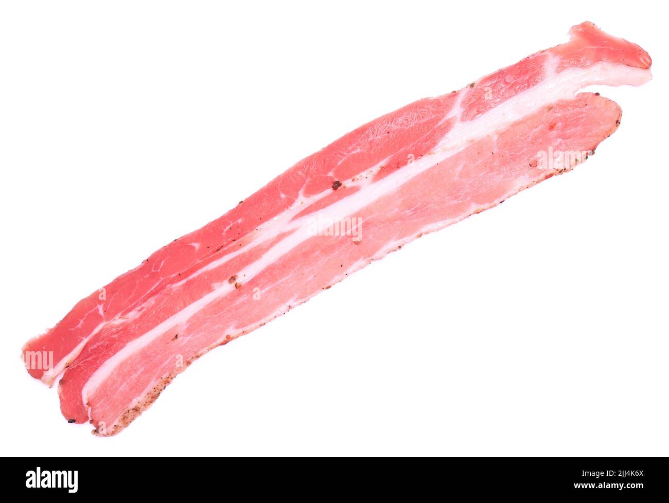 Organic bacon meat isolated on white background Stock Photo - Alamy