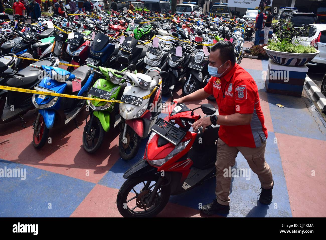 Indonesia - 2021 : motorcycle theft evidence at Bogor, Indonesia Stock ...