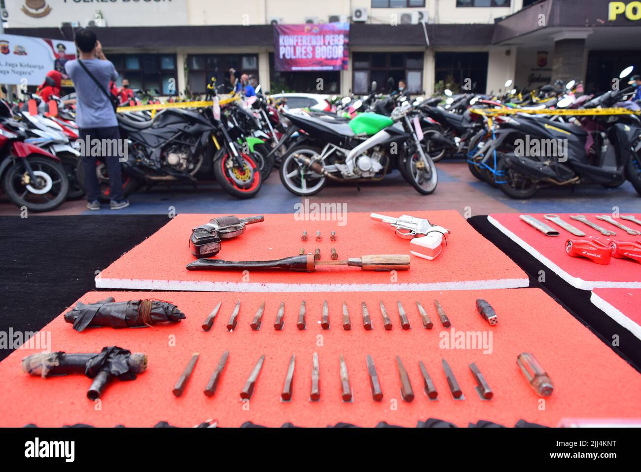 Indonesia - 2021 : motorcycle theft evidence at Bogor, Indonesia Stock ...