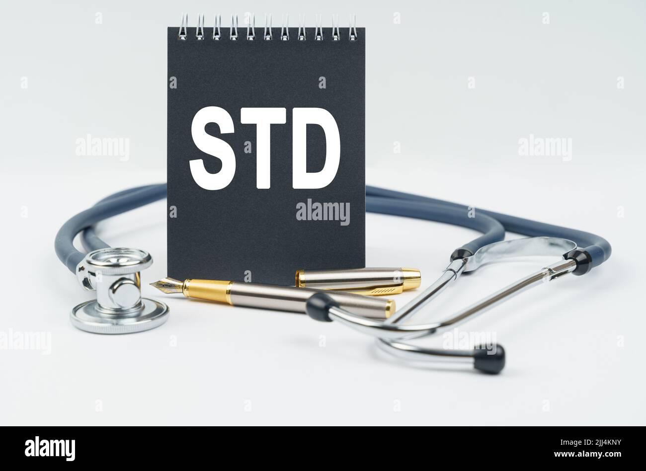 Medicine and health concept. On a white background lies a stethoscope ...