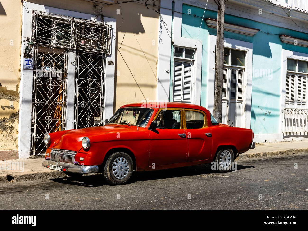 Classic American car used as private taxi in Havana, Cuba, 2022 Stock ...