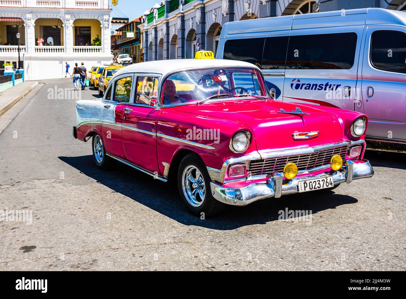 Classic American car used as private taxi in Havana, Cuba, 2022 Stock ...