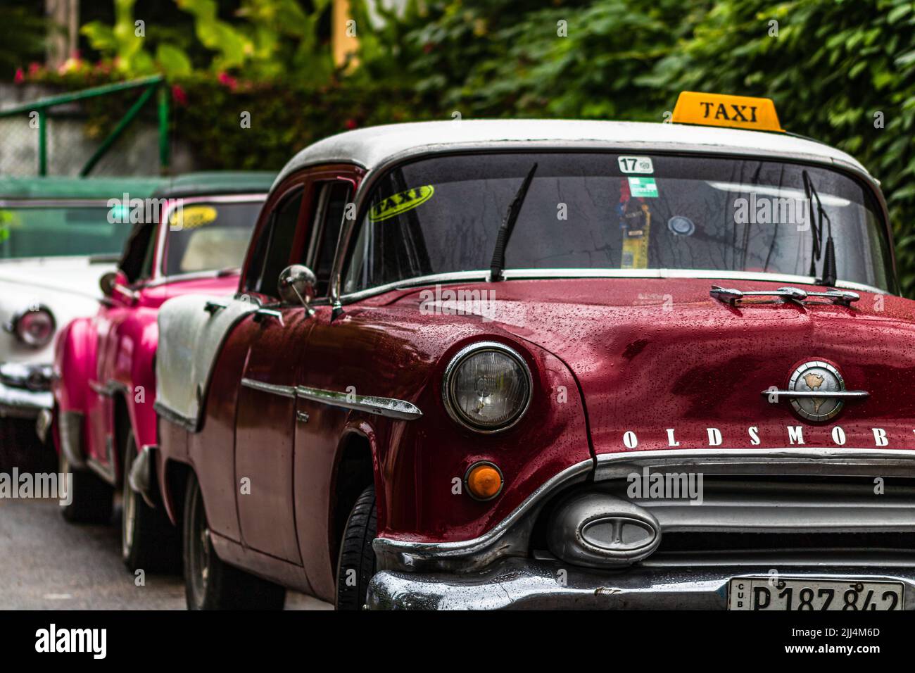 Classic American car used as private taxi in Havana, Cuba, 2022 Stock ...