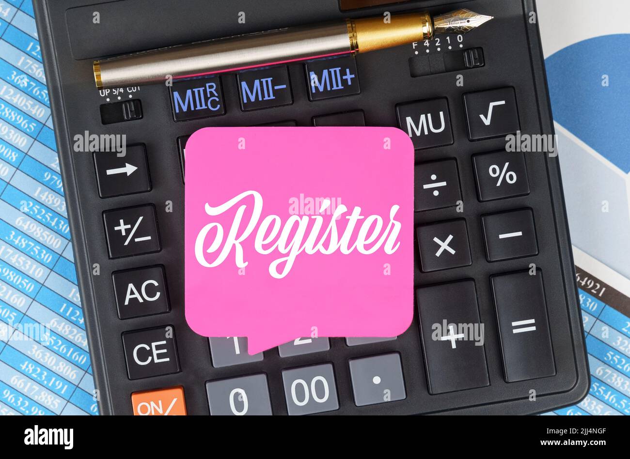 Finance and economics concept. On the desktop are charts, reports, a ...