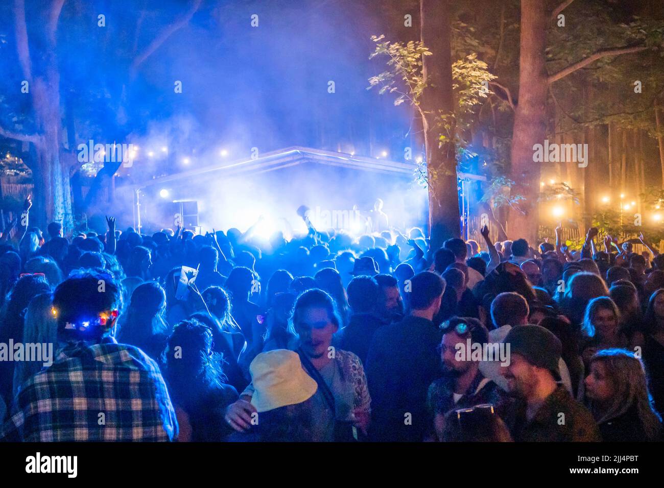 Henham Park, Suffolk, UK. 23rd July, 2022. Nightlife at one of the ...