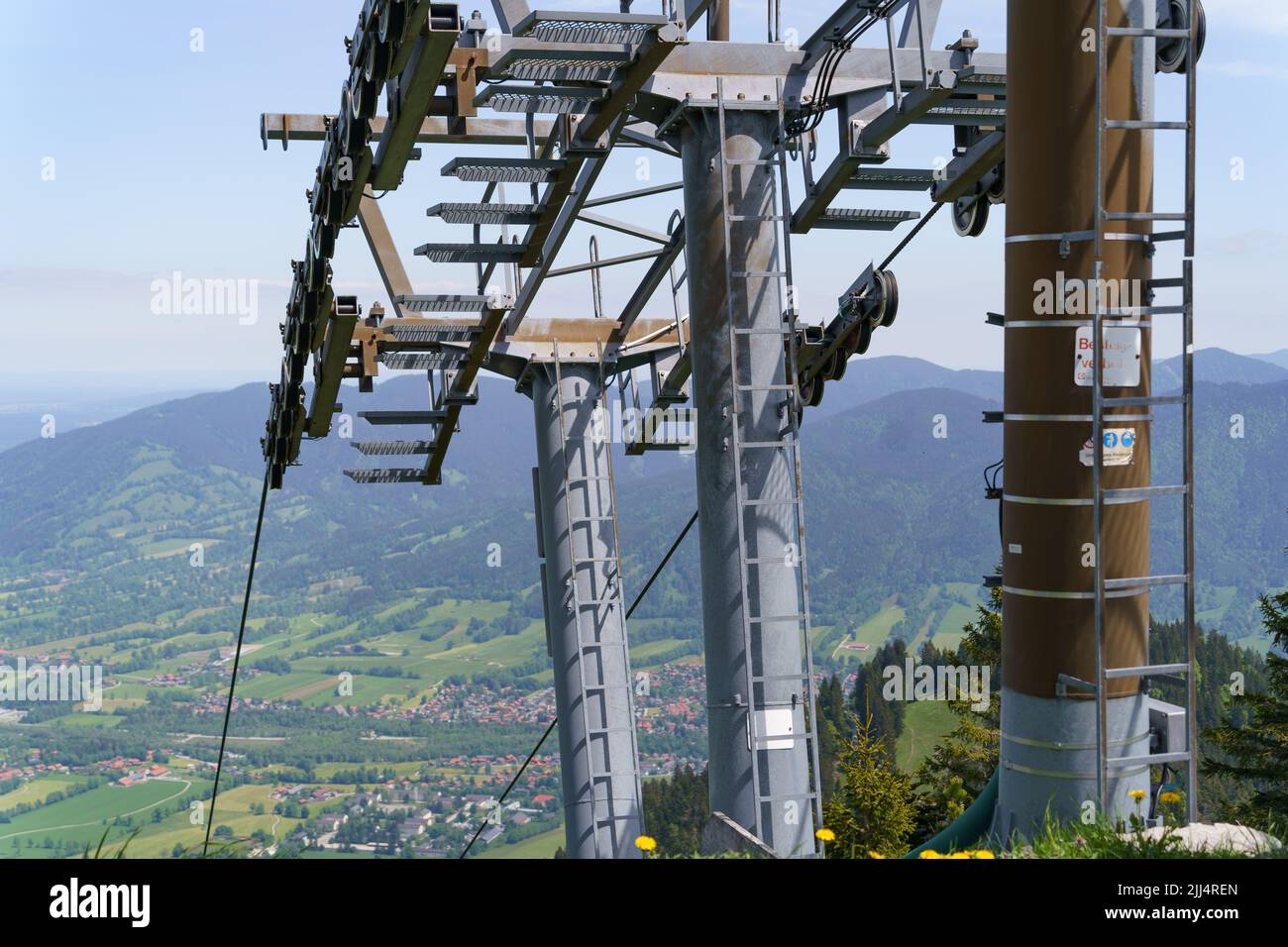 Ski lift mechanism. Metal construction Stock Photo - Alamy