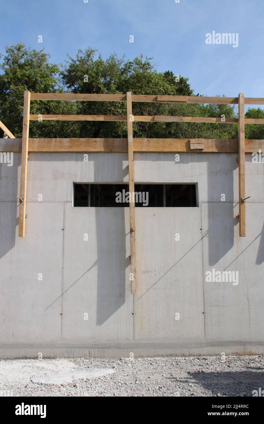 Railing on a construction site to protect workers from falling Stock ...