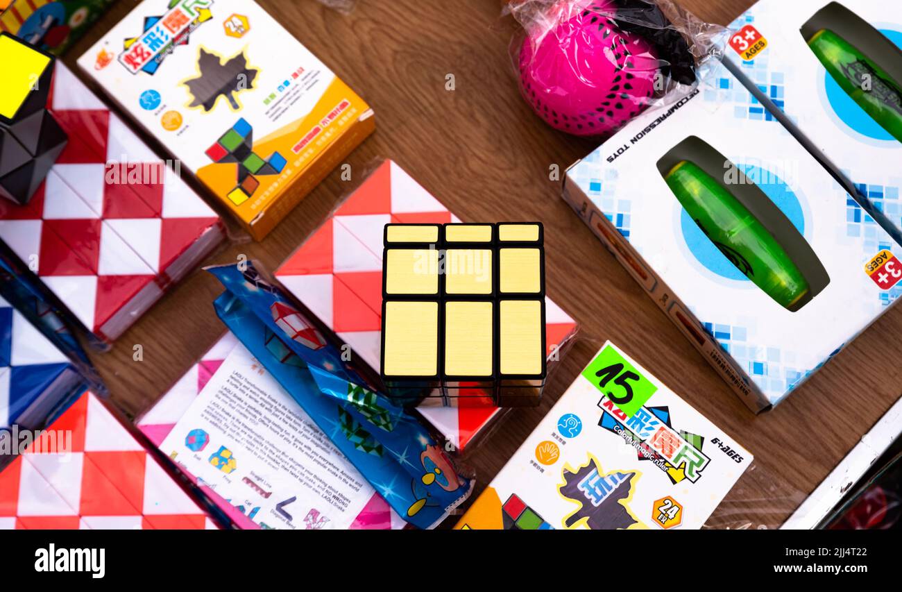 Legionowo, Poland - September 26, 2021: Rubik's Cube on a table with ...