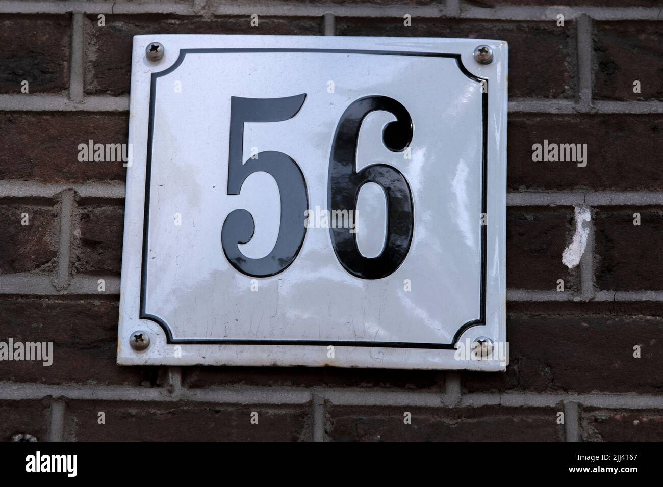 Close Up House Number 56 At Amsterdam The Netherlands 23-6-2022 Stock ...