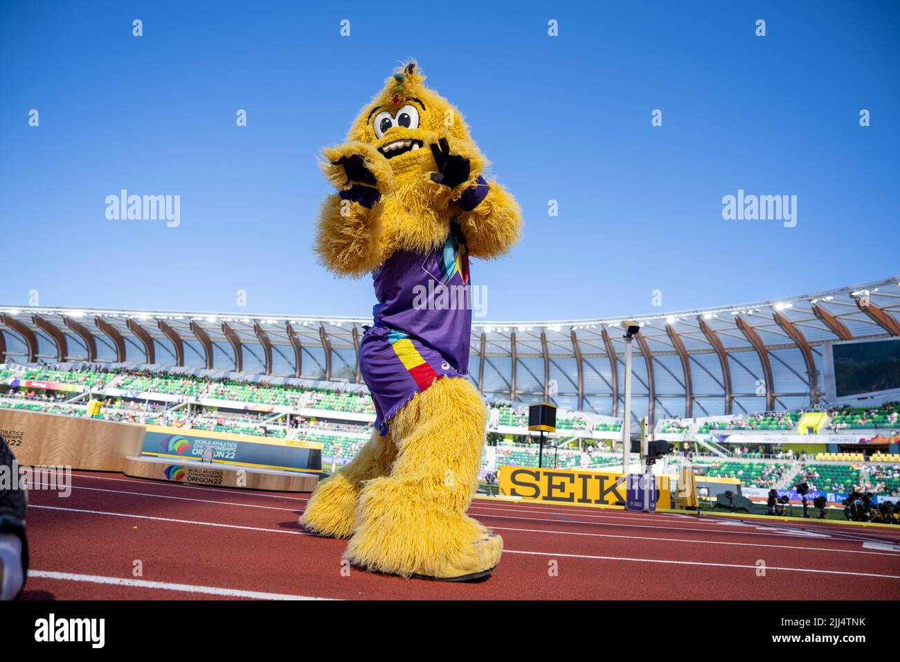 Eugene, USA. 22nd July, 2022. Athletics: World Cup: The mascot of the ...