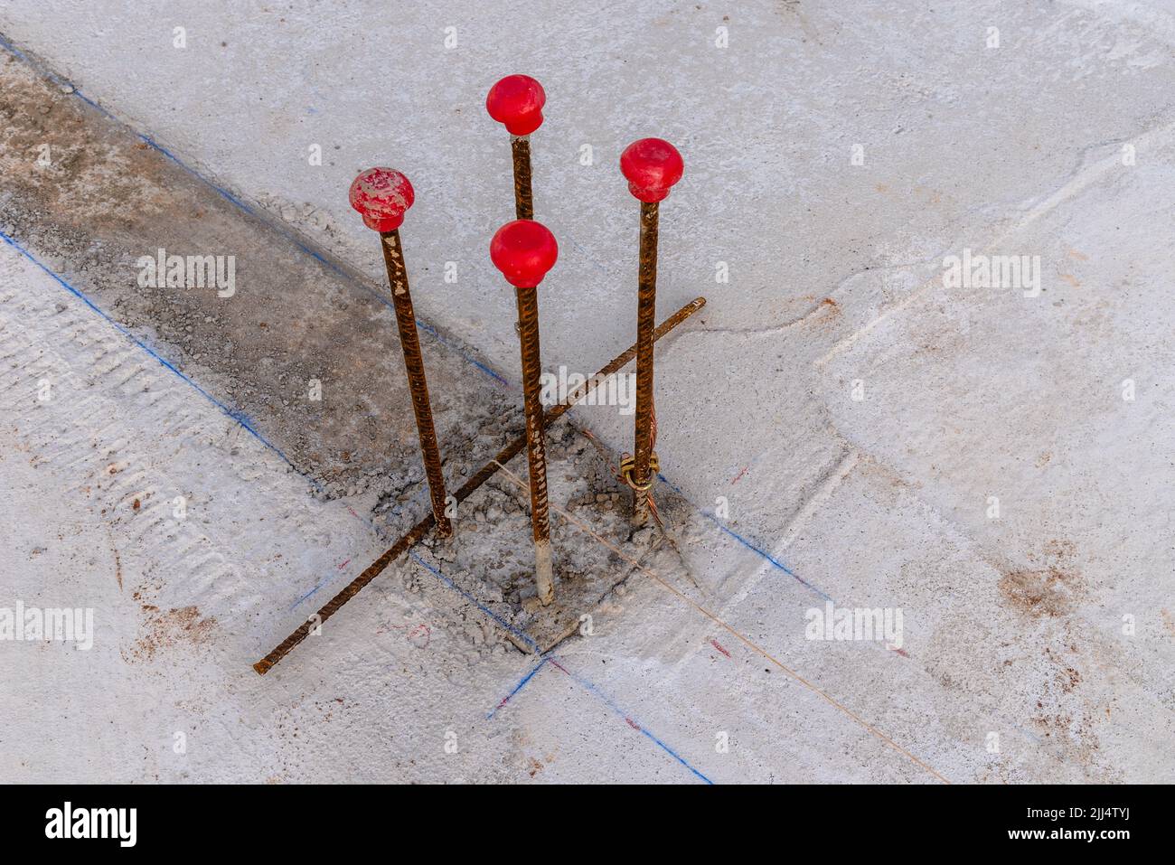 Reinforcement safety caps hi-res stock photography and images - Alamy