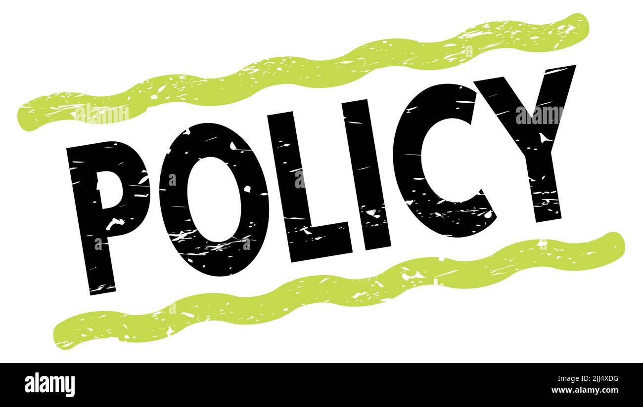 POLICY text written on green-black lines stamp sign Stock Photo - Alamy