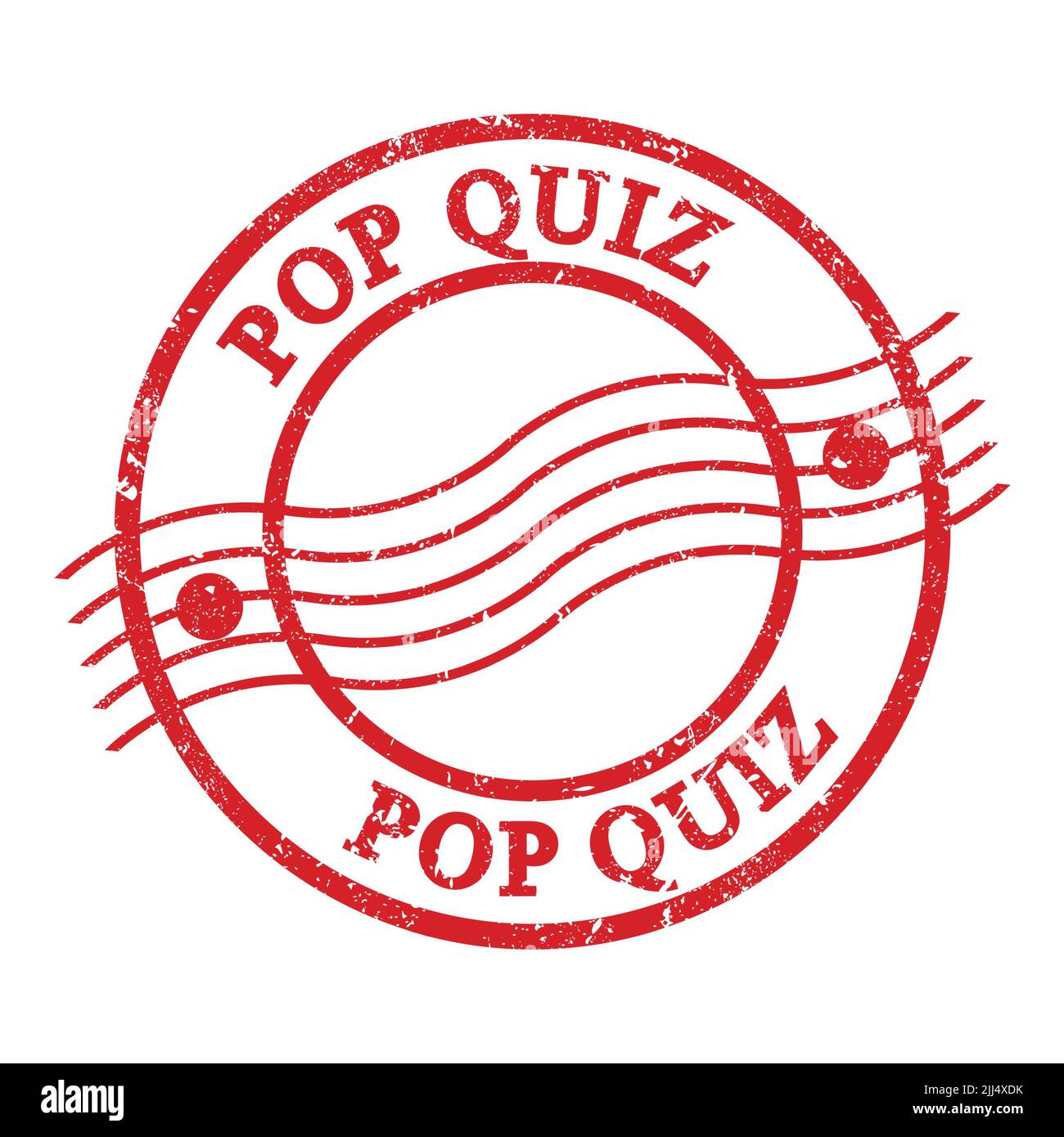 POP QUIZ, text written on red grungy postal stamp Stock Photo - Alamy