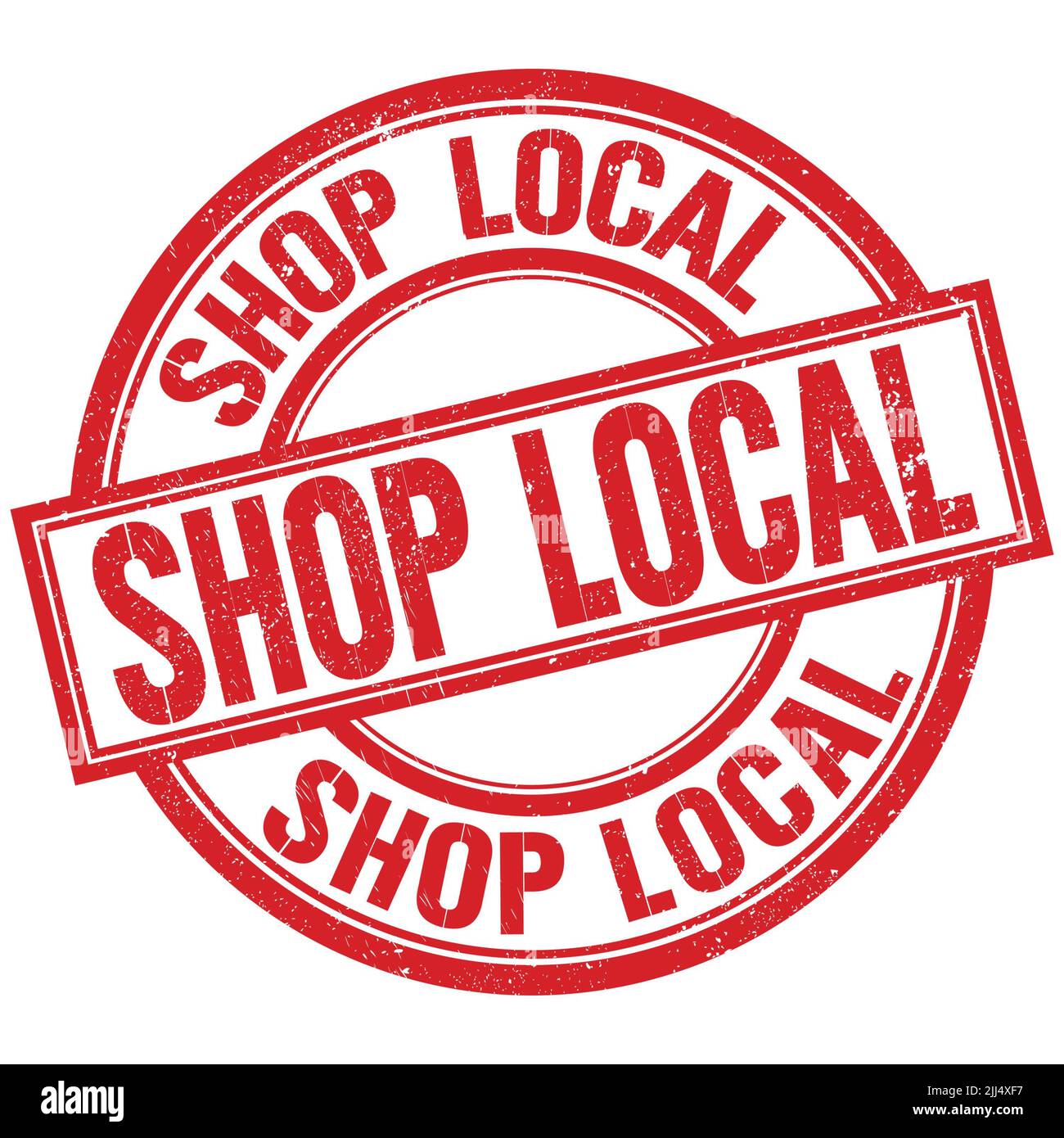 SHOP LOCAL text written word on red round stamp sign Stock Photo - Alamy