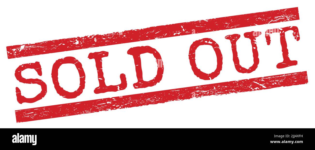 SOLD OUT text written on red grungy lines stamp sign Stock Photo - Alamy