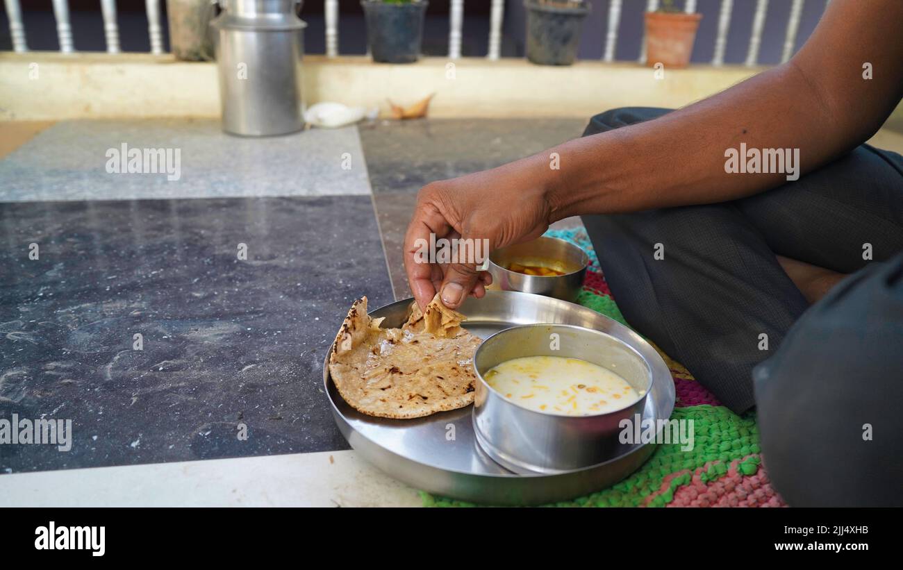 Concept of leisure time and happiness. Marwadi Dishes. Indian ...