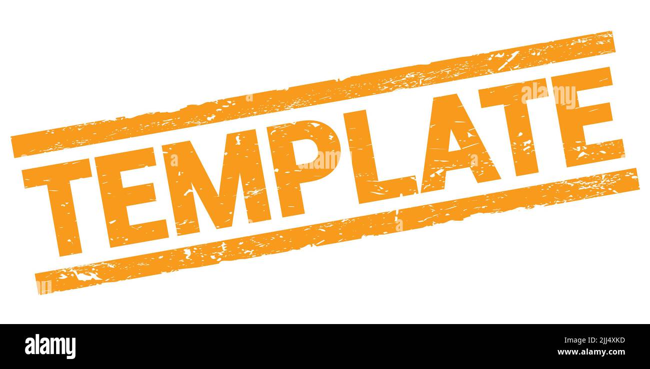 TEMPLATE text written on orange rectangle stamp sign Stock Photo - Alamy