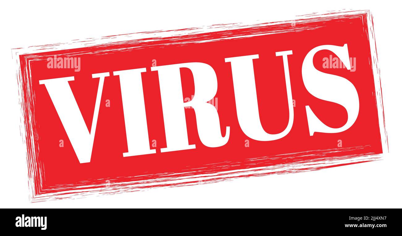 VIRUS text written on red rectangle stamp sign Stock Photo - Alamy