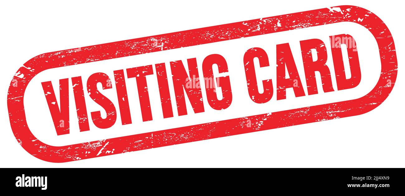 VISITING CARD, text on red rectangle stamp sign Stock Photo - Alamy