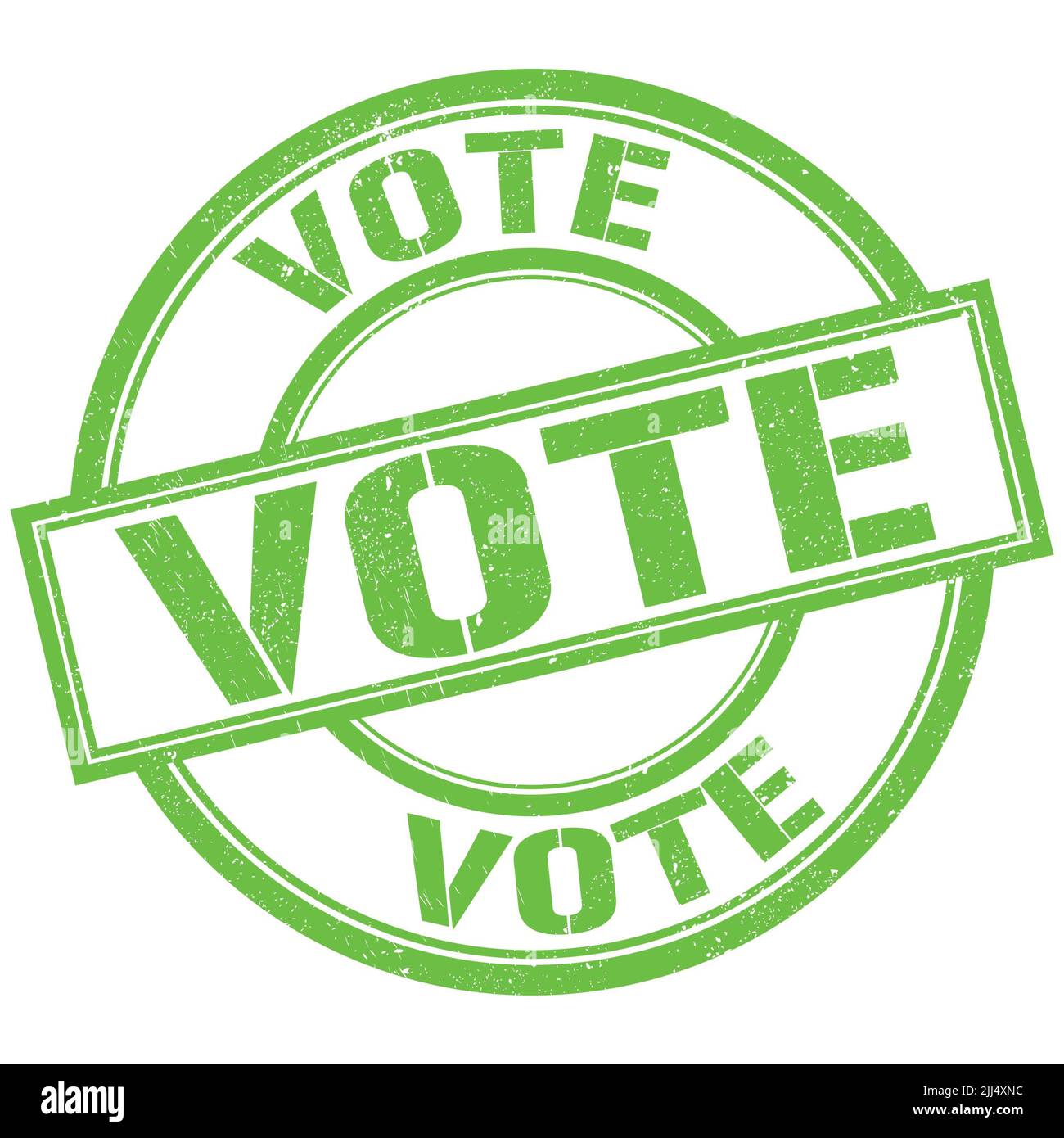 VOTE text written on green round stamp sign Stock Photo - Alamy
