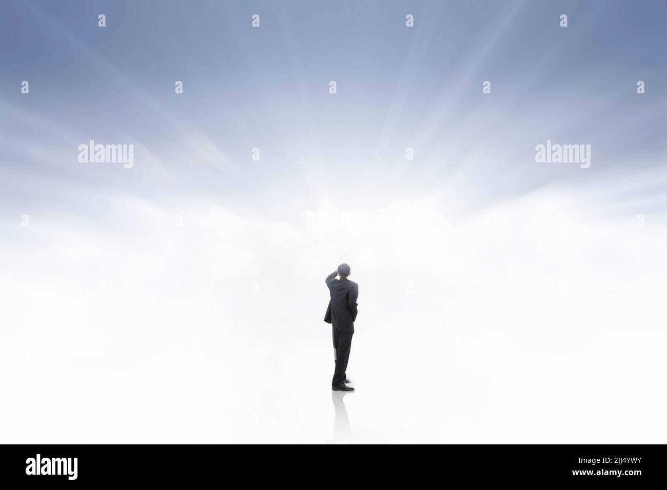 A business man who dreams of leaps and bounds, growth and success by ...