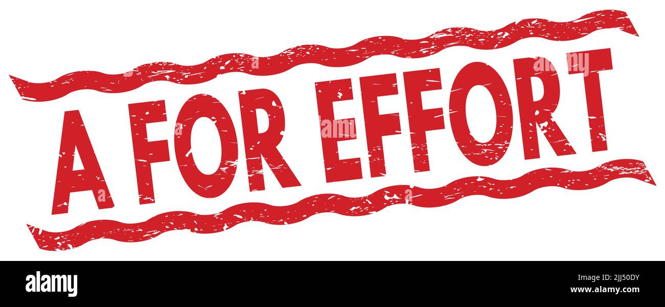 A FOR EFFORT text written on red lines stamp sign Stock Photo - Alamy