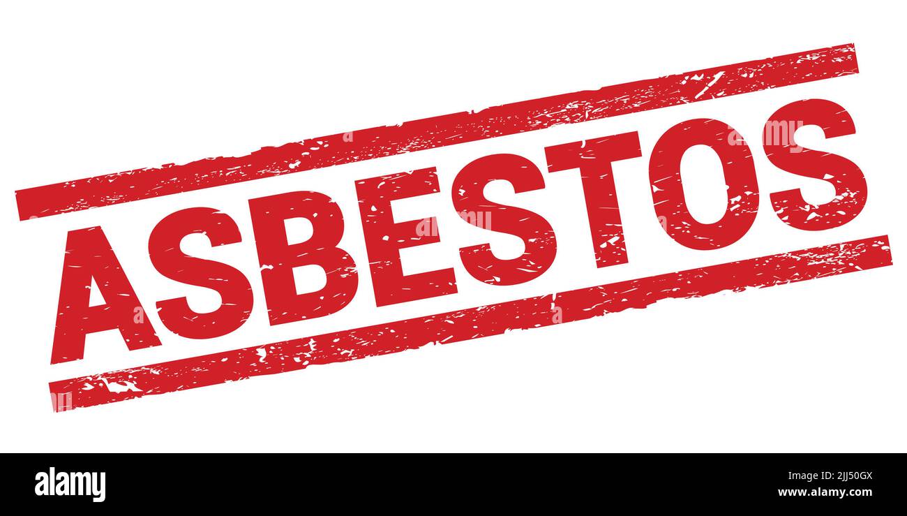 ASBESTOS text written on red rectangle stamp sign Stock Photo - Alamy
