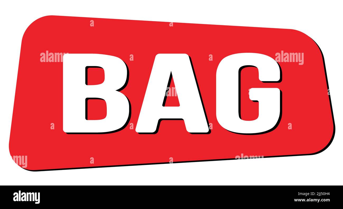 BAG text written on red trapeze stamp sign Stock Photo - Alamy