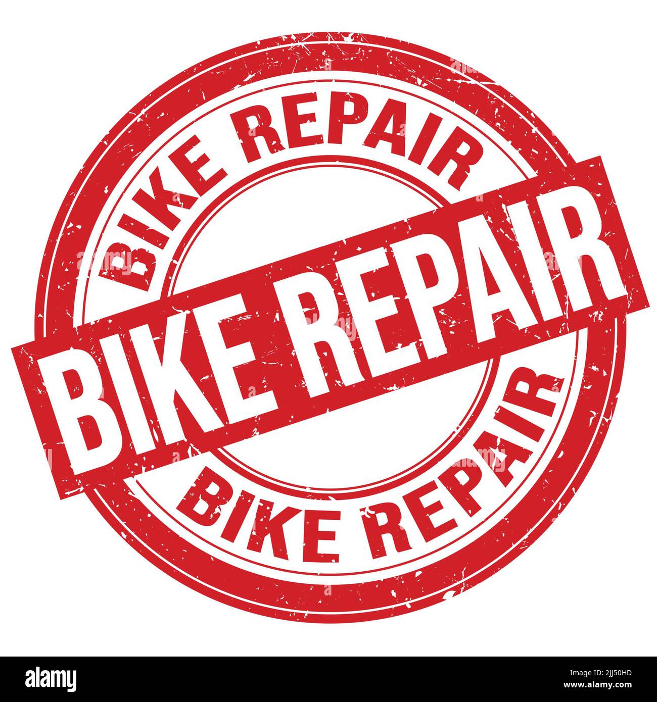 BIKE REPAIR text written on red round grungy stamp sign Stock Photo - Alamy