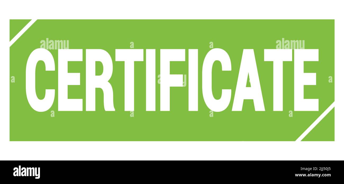 CERTIFICATE text written on green grungy stamp sign Stock Photo - Alamy
