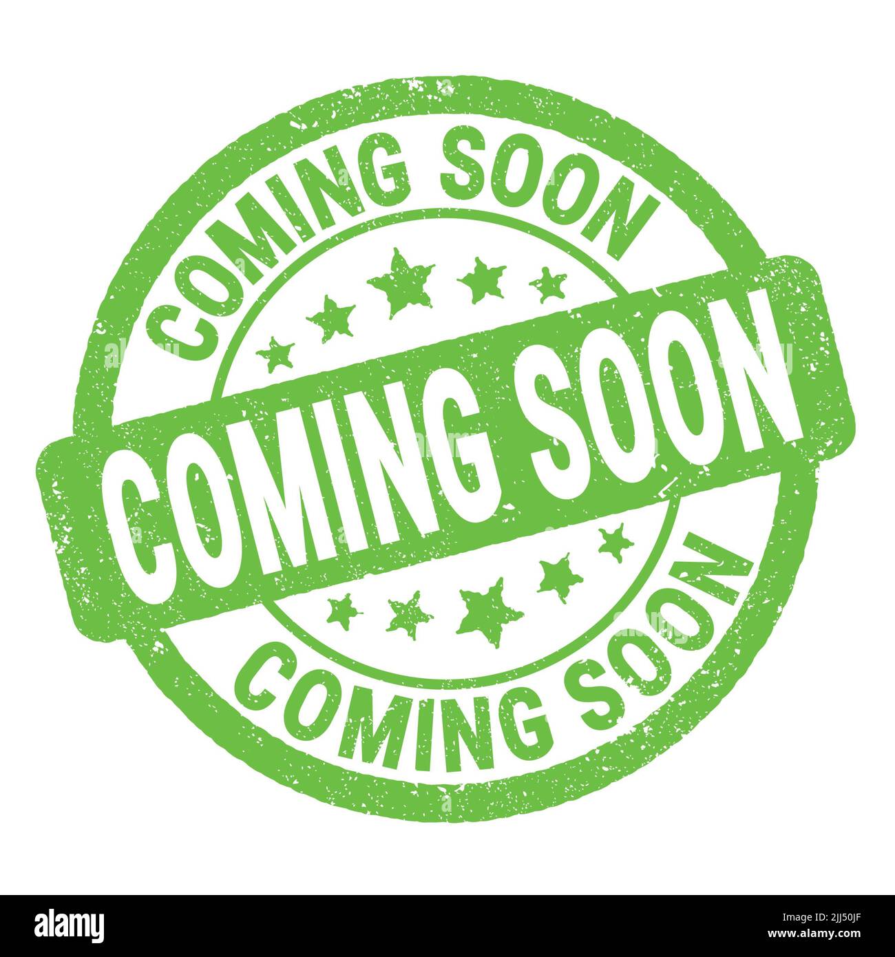 Coming soon sign on green hi-res stock photography and images - Alamy