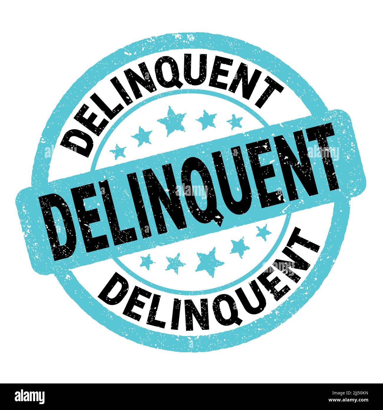 DELINQUENT text written on blue-black grungy stamp sign Stock Photo - Alamy