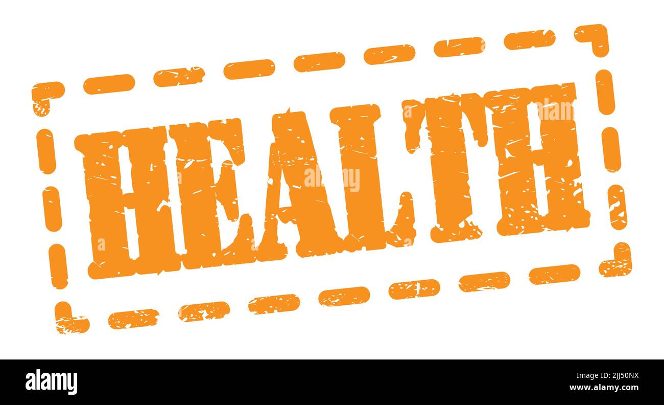 HEALTH text written on orange dash stamp sign Stock Photo - Alamy