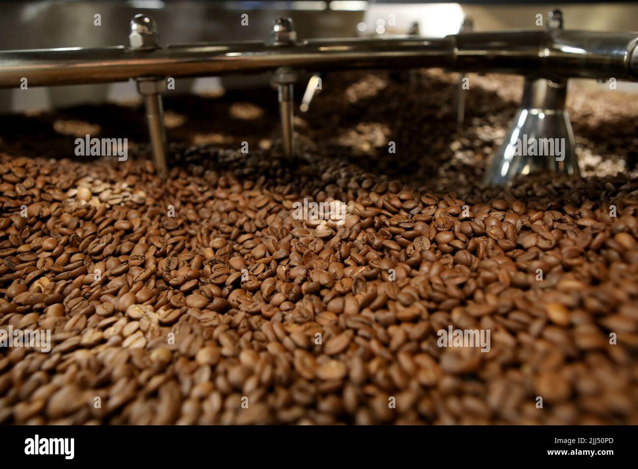 Innovative coffee roaster. The coffee is roasted using high technology ...