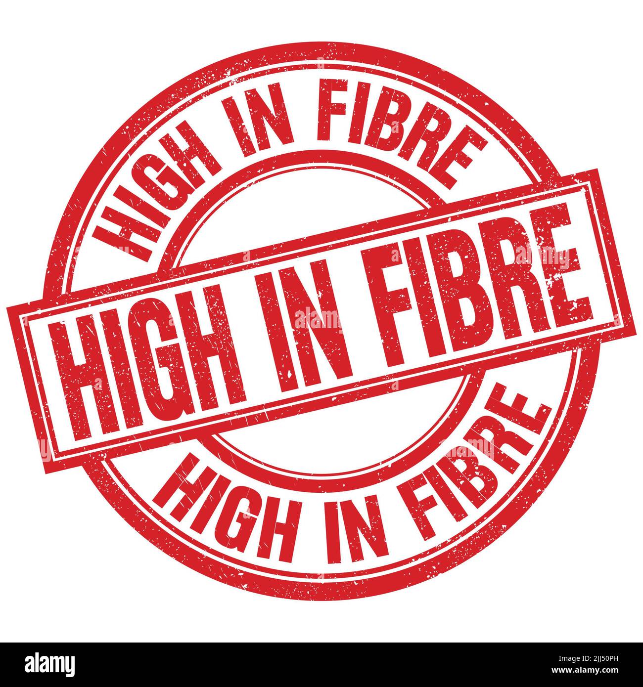 HIGH IN FIBRE text written word on red round stamp sign Stock Photo - Alamy