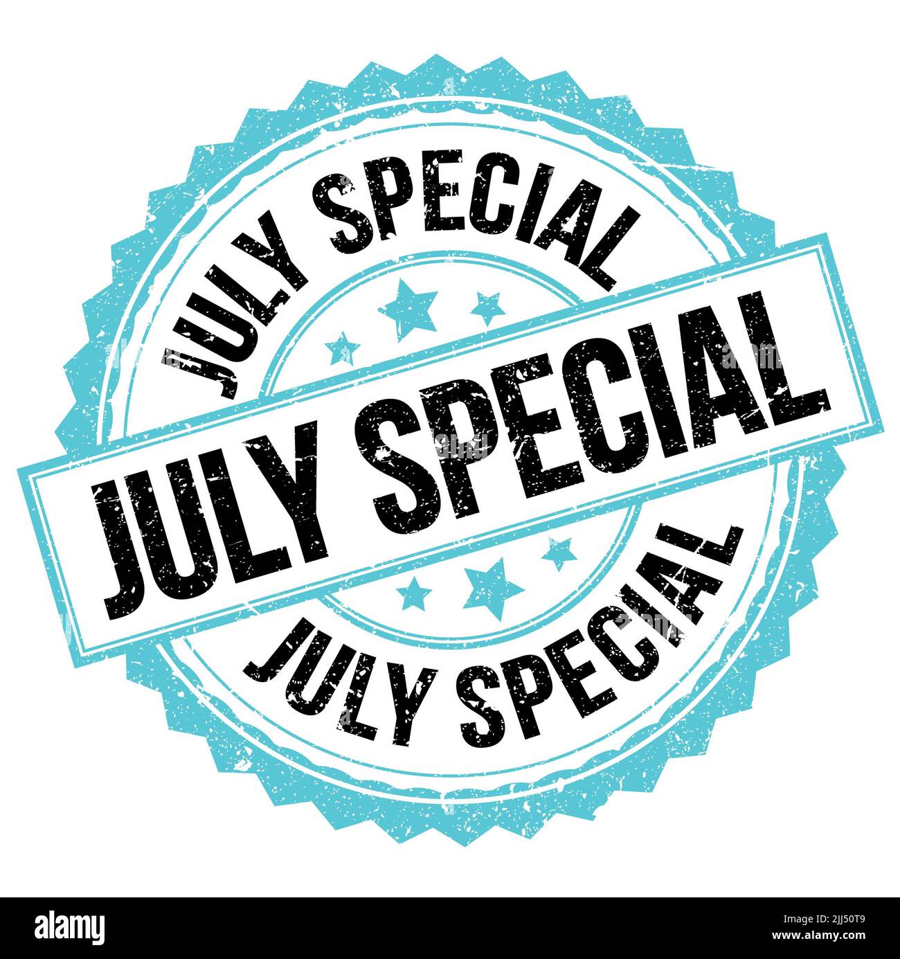 JULY SPECIAL text written on blue-black round stamp sign Stock Photo ...