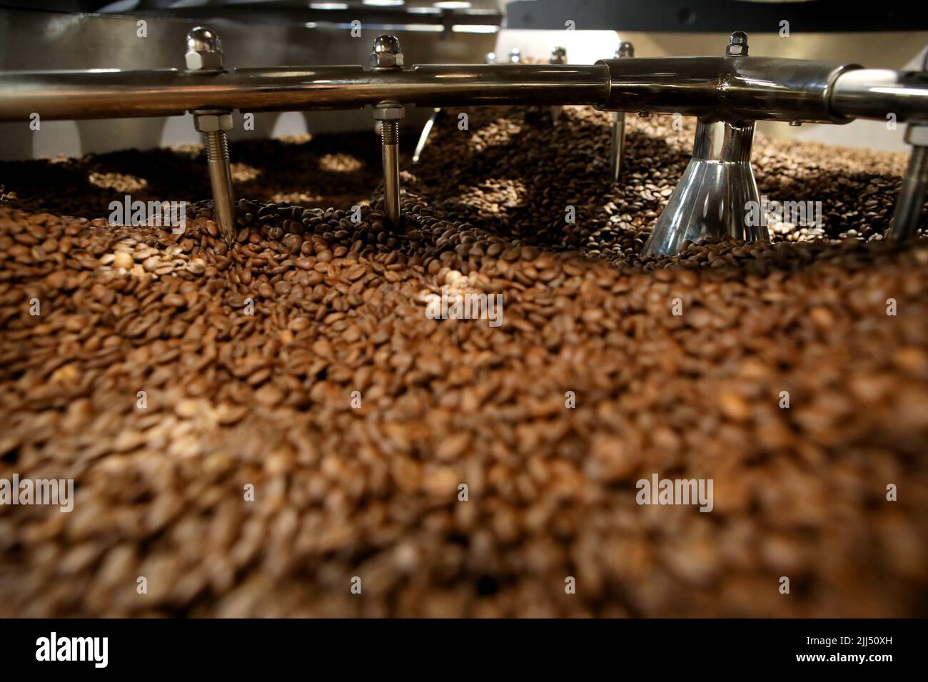 Innovative coffee roaster. The coffee is roasted using high technology ...