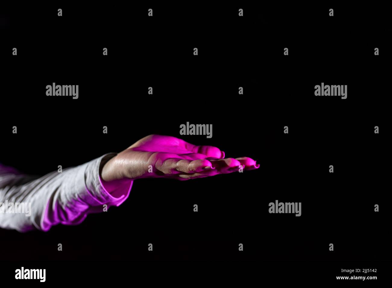 Female Professional Showing Palm And Gesturing While Taking Training ...