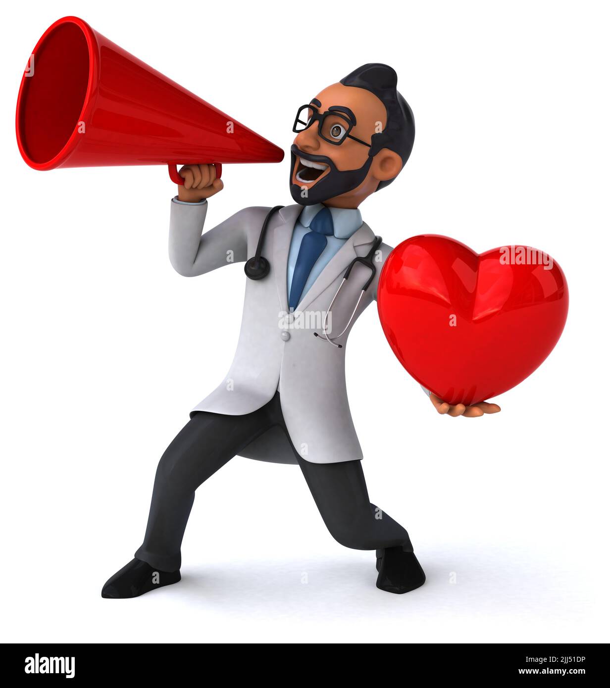 Fun 3D cartoon indian doctor Stock Photo - Alamy