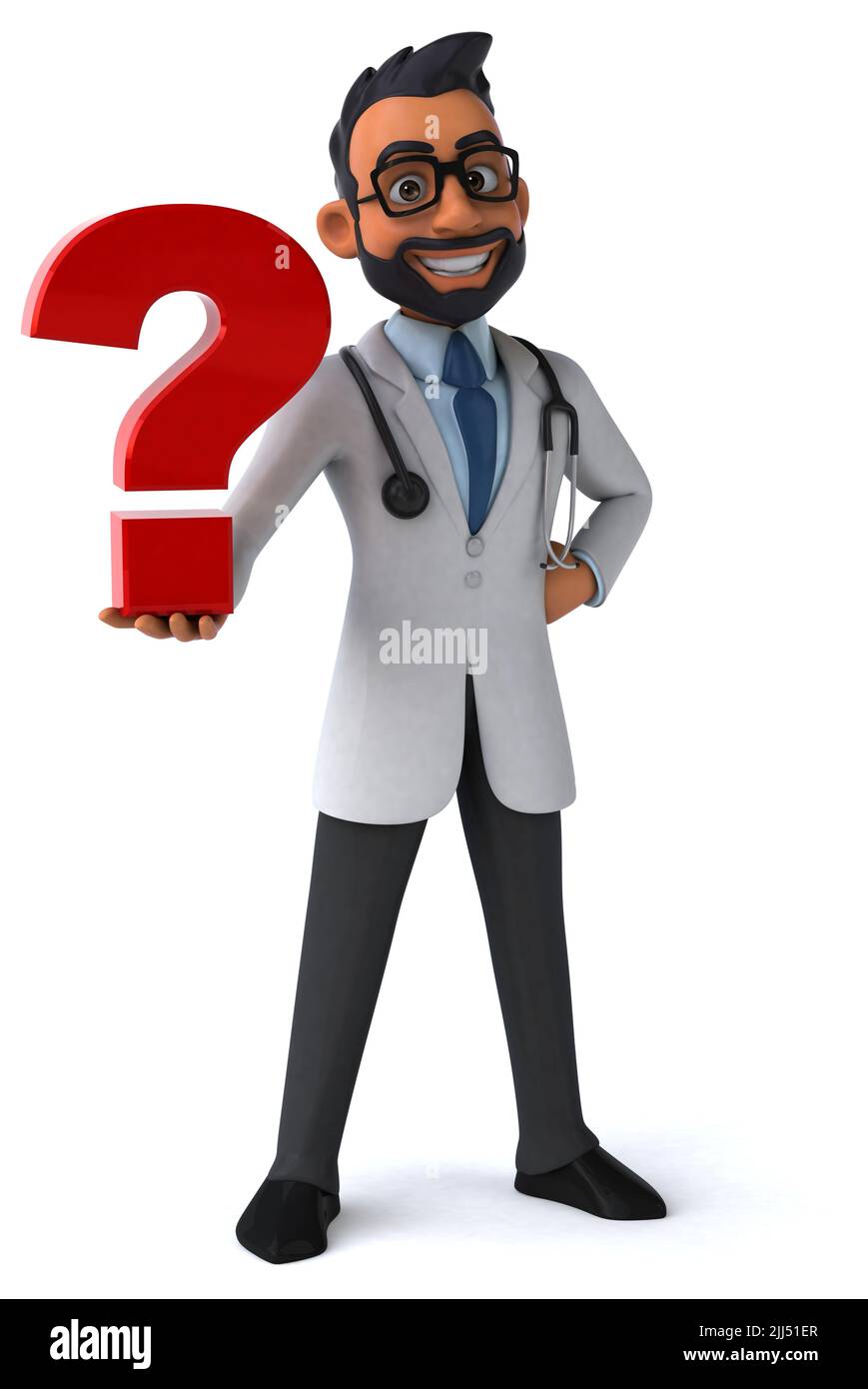 Fun 3D cartoon indian doctor Stock Photo - Alamy