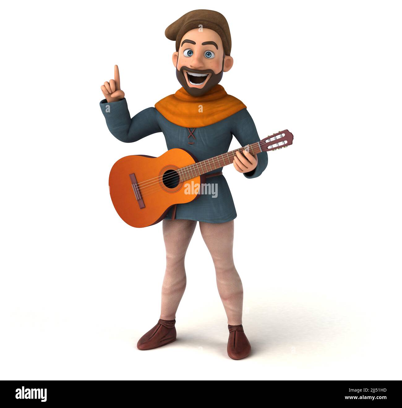 Fun 3D cartoon medieval man Stock Photo - Alamy
