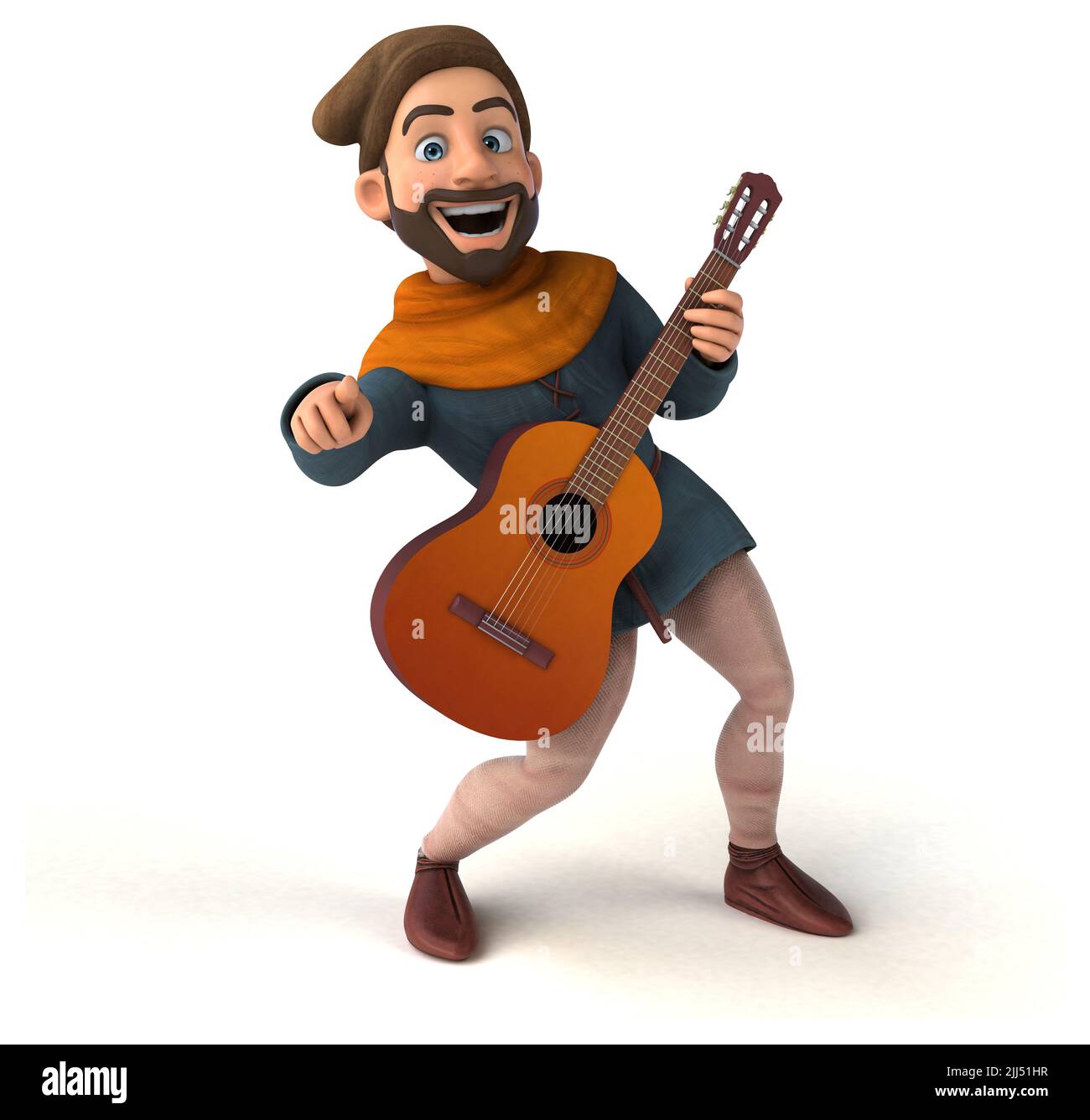 Fun 3D cartoon medieval man Stock Photo - Alamy