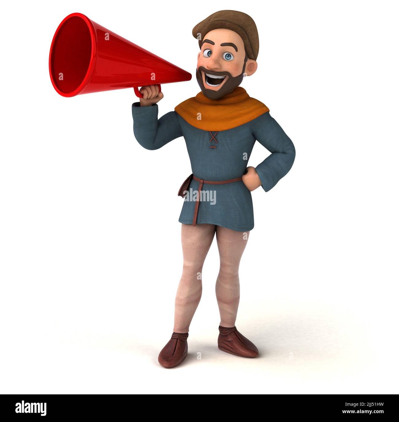 Fun 3D cartoon medieval man Stock Photo - Alamy