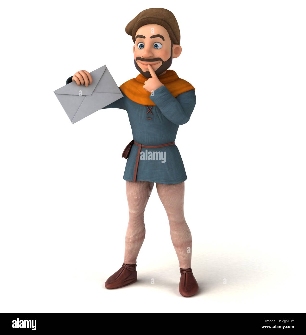 Fun 3D cartoon medieval man Stock Photo - Alamy