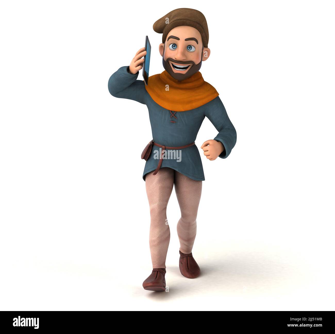 Fun 3D cartoon medieval man Stock Photo - Alamy