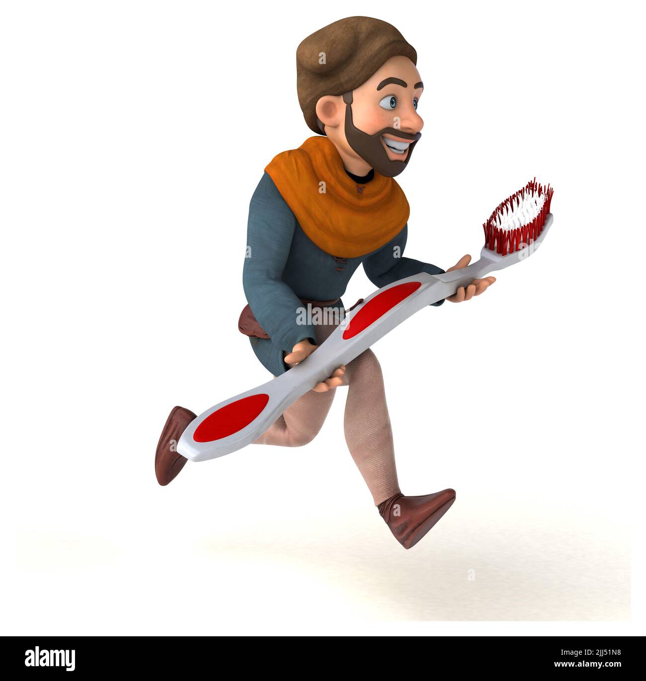 Fun 3D cartoon medieval man Stock Photo - Alamy