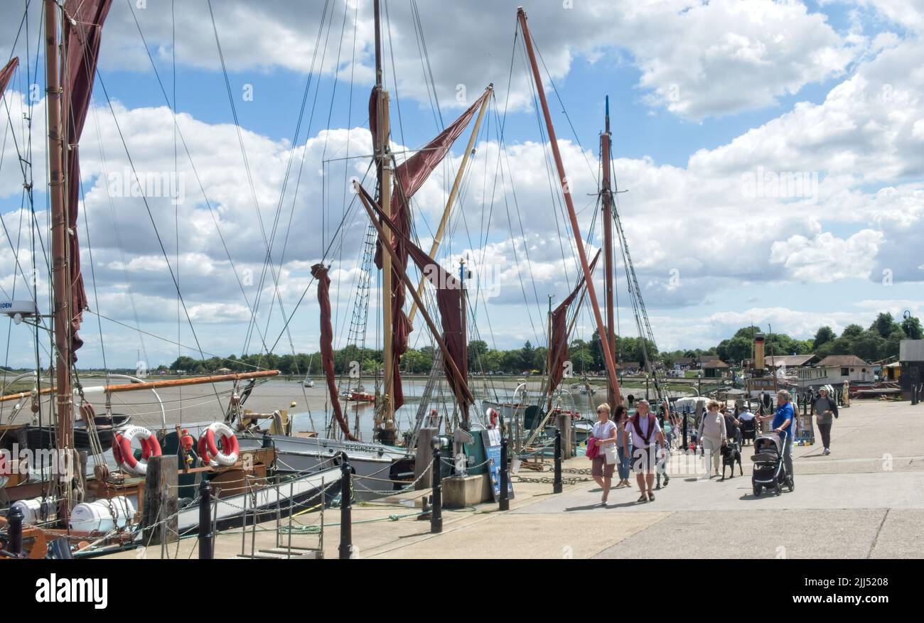 Views of Thames Barges moored at Hythe Quay Maldon Stock Photo - Alamy