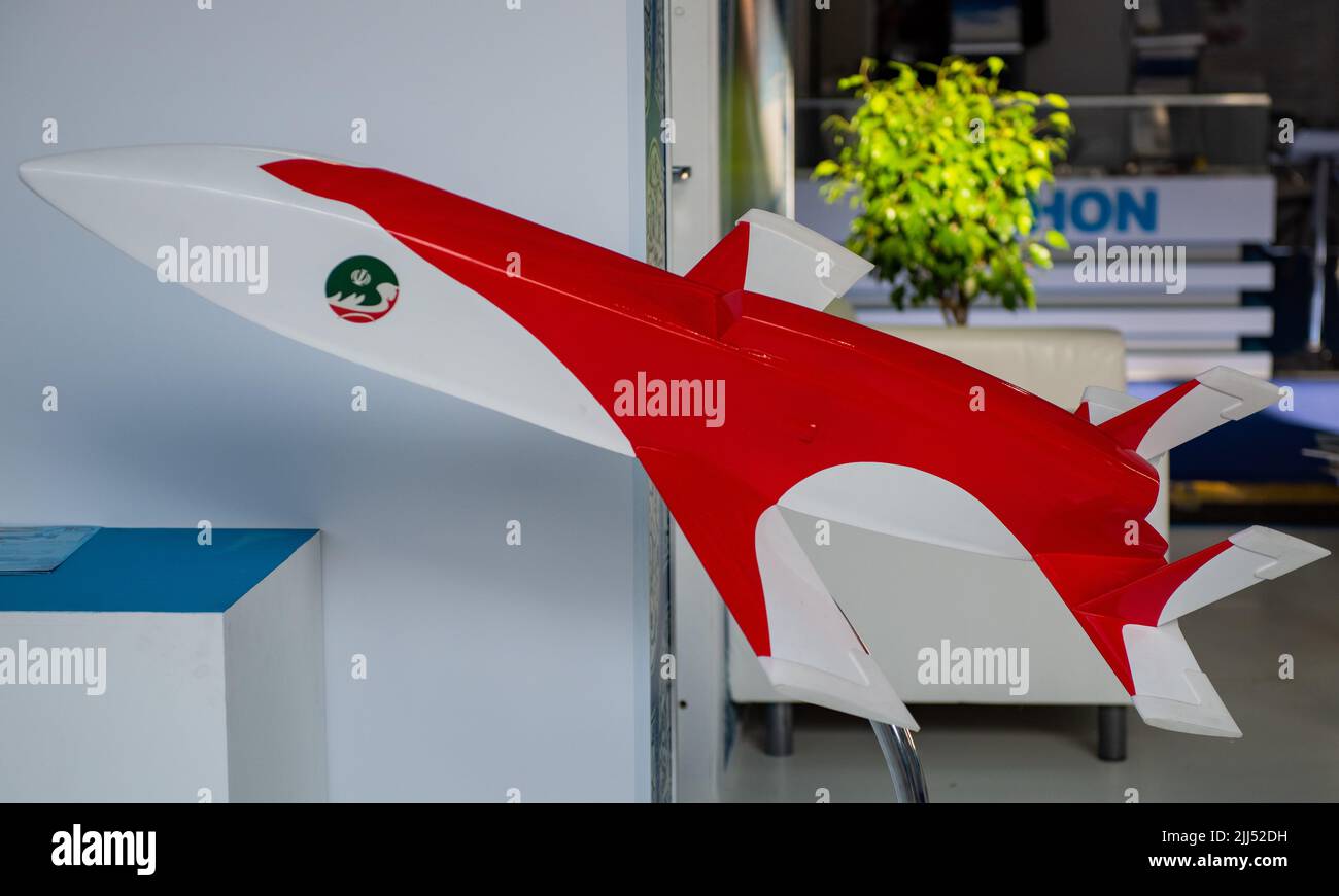 August 30, 2019, Moscow region, Russia. Model of the Iranian unmanned ...