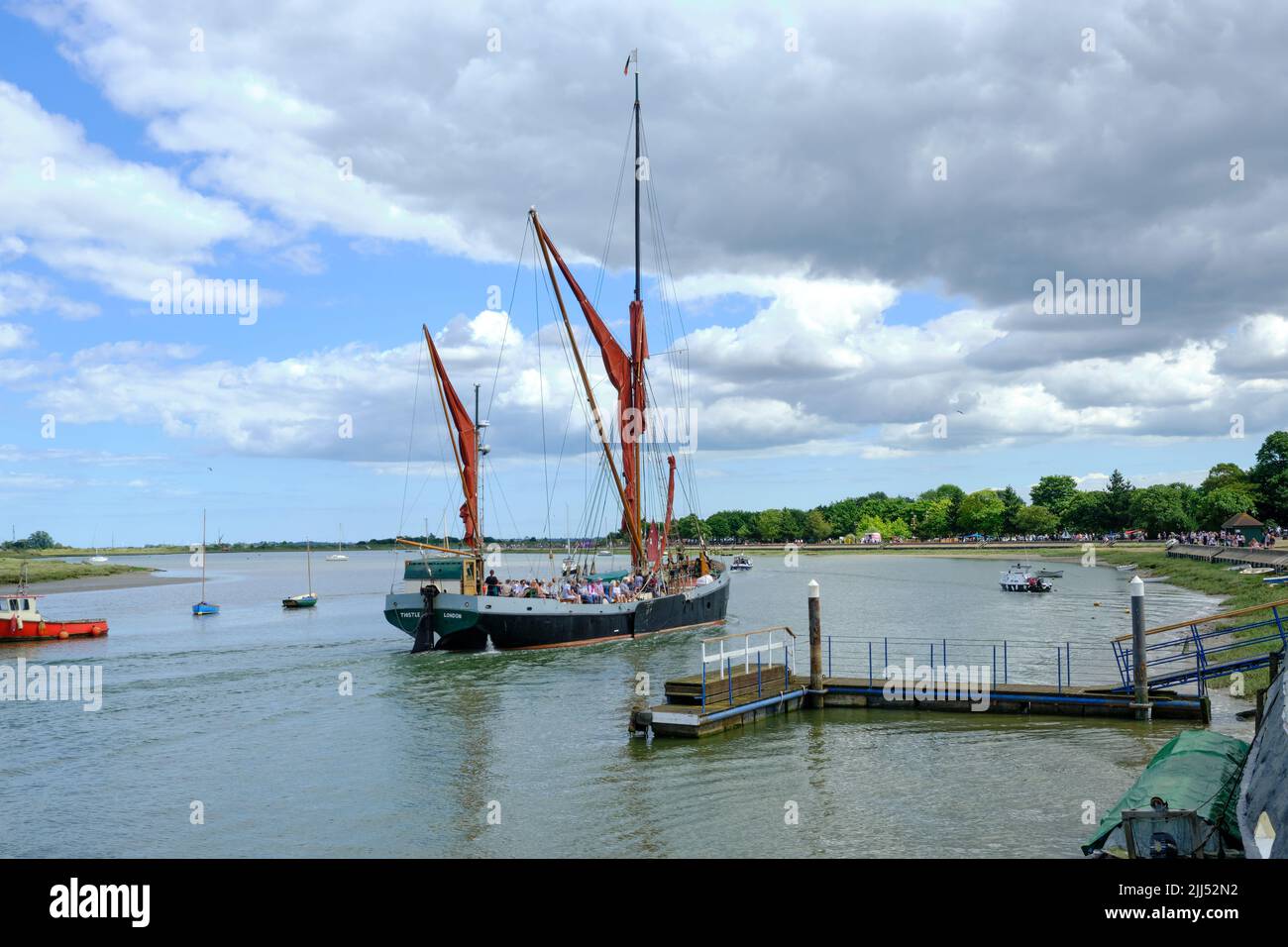 Thames Barge Thistle Leaving Maldon Stock Photo - Alamy