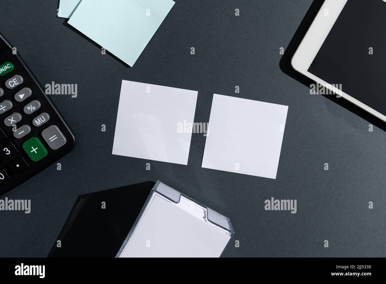 Two Messages On Different Sticky Notes On Desk With Memos, Tablet And ...